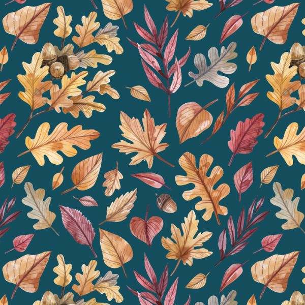 Colors of Fall Blue Anti-Pill Premium Fleece Fabric